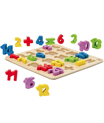 Chunky Wooden Number Puzzle - Biblu box