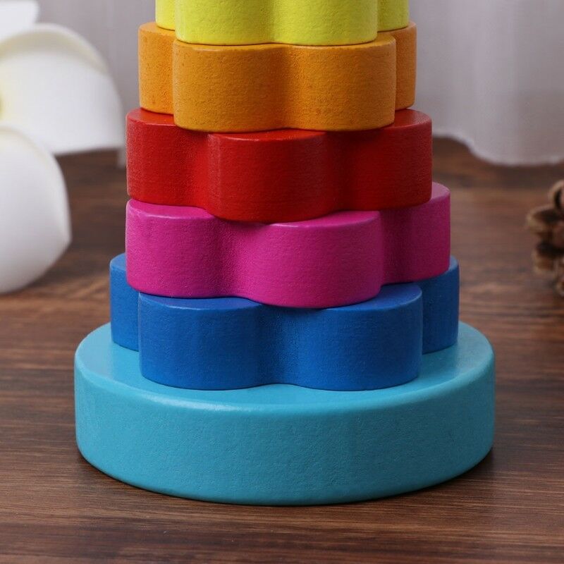 Wooden Rainbow Stacking Tower - Biblu box