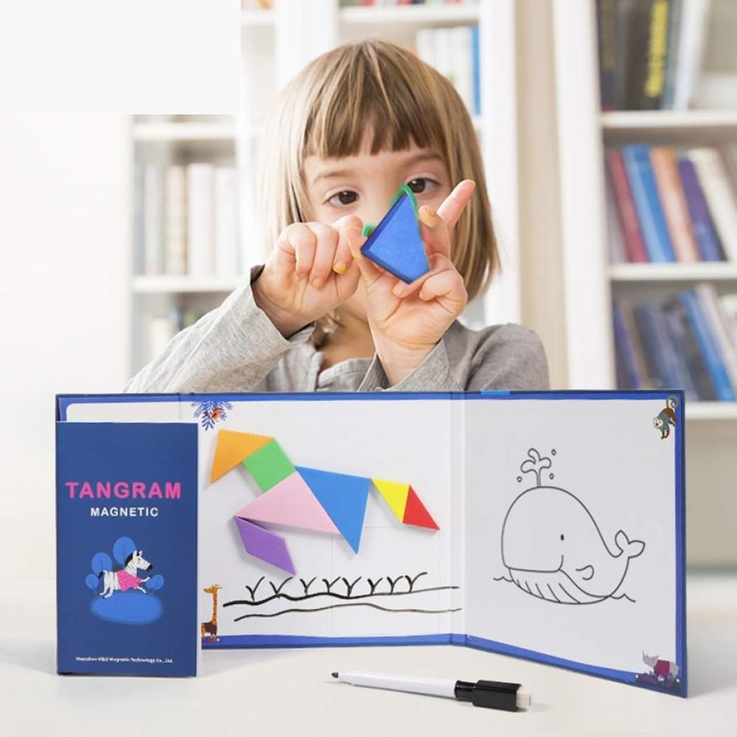 Wooden Magnetic Tangram - Biblu box