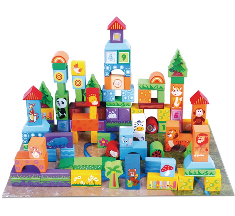 100 Pcs Animal Building Blocks - Biblu box