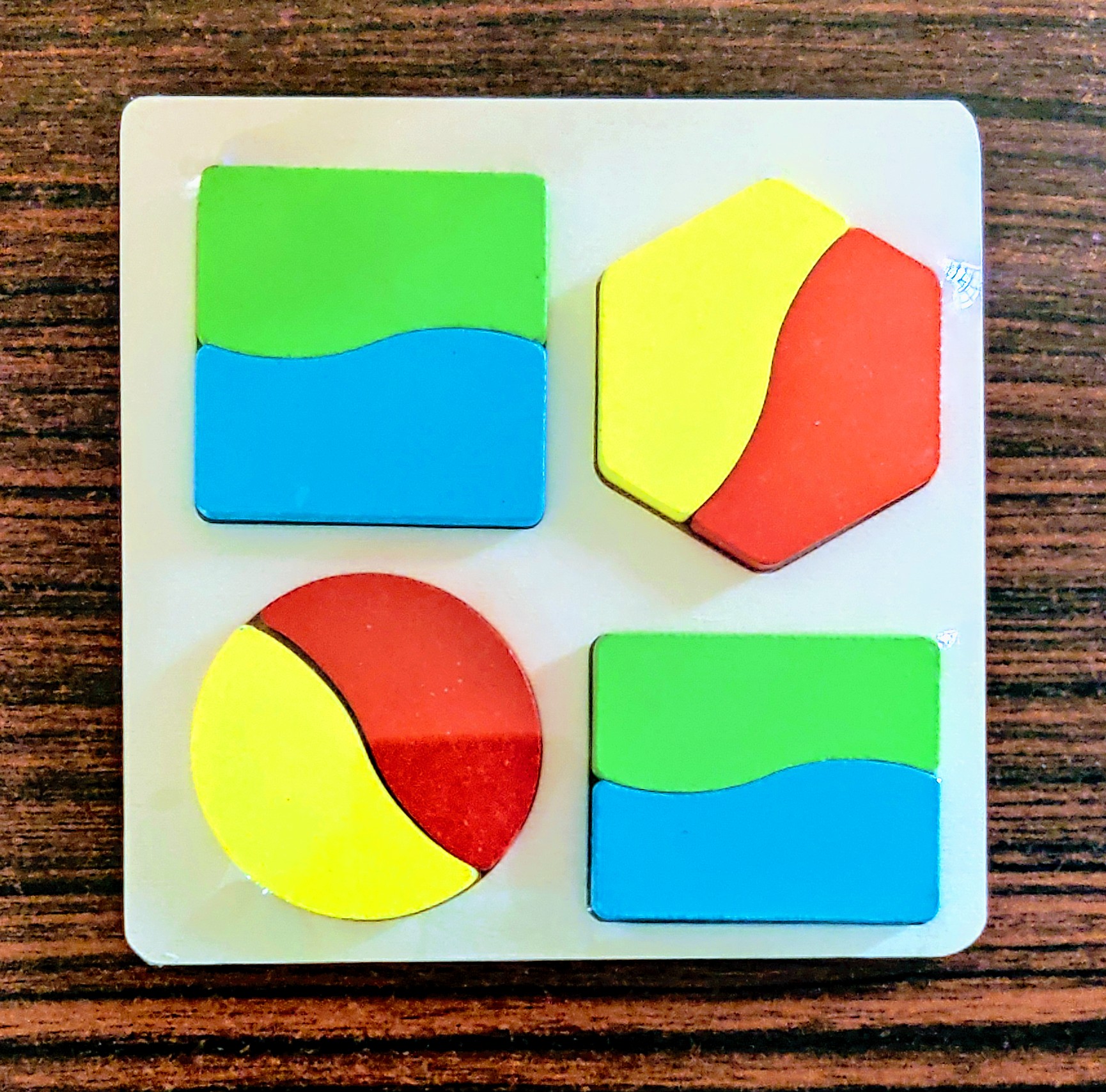 Rainbow Fraction Puzzle -Shapes - Biblu box