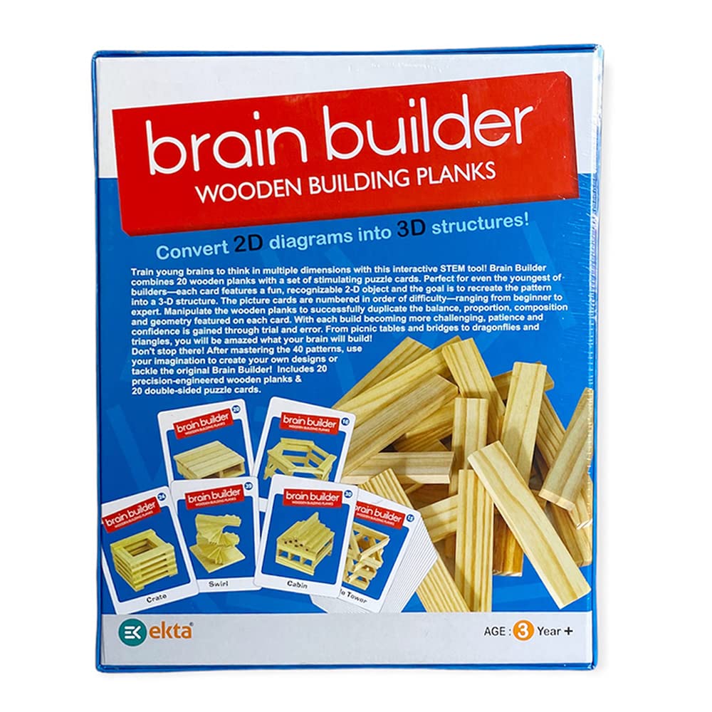 Wooden Brain Builder Game - Biblu box