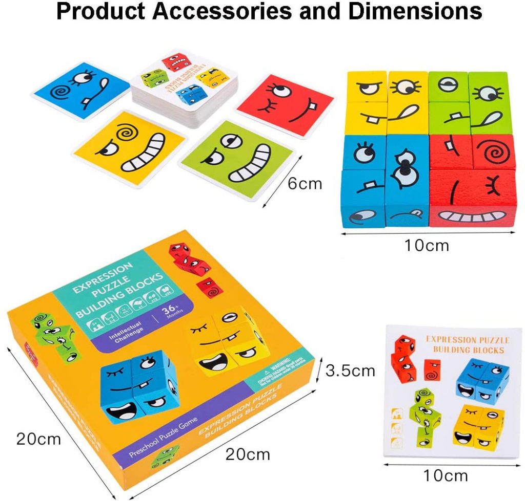 Expression Puzzle Building Blocks - Biblu box