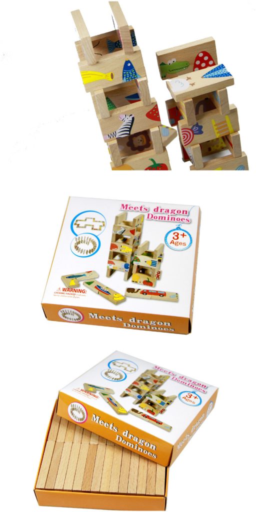 Wooden Dominos Puzzle - Biblu box