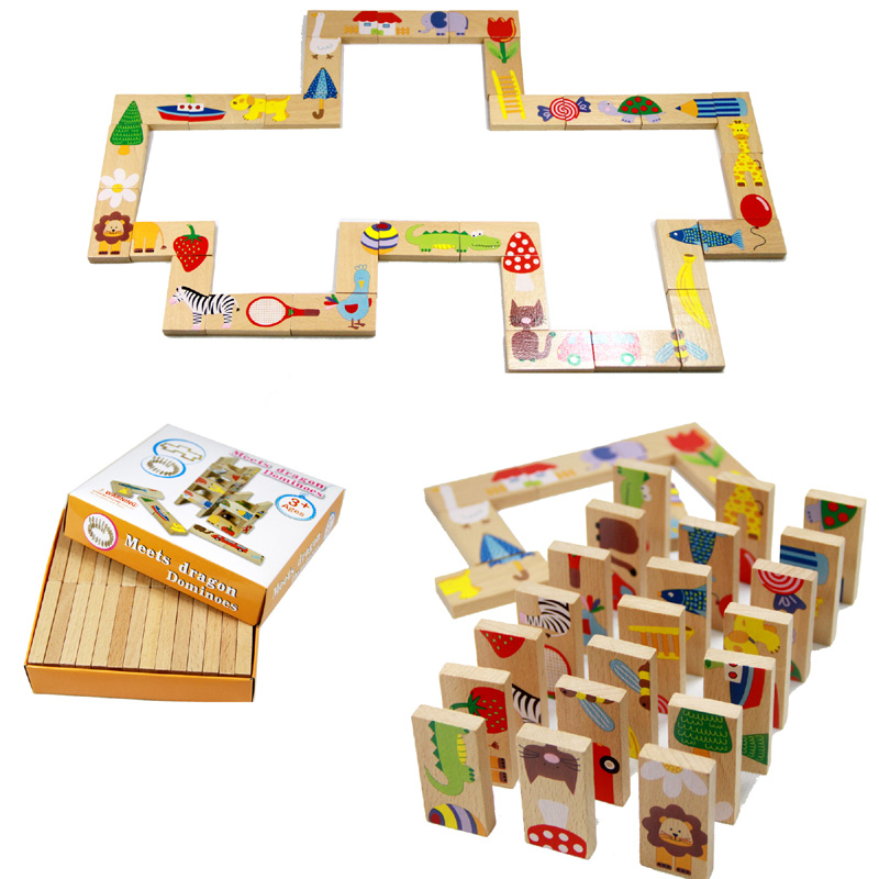 Wooden Dominos Puzzle - Biblu box