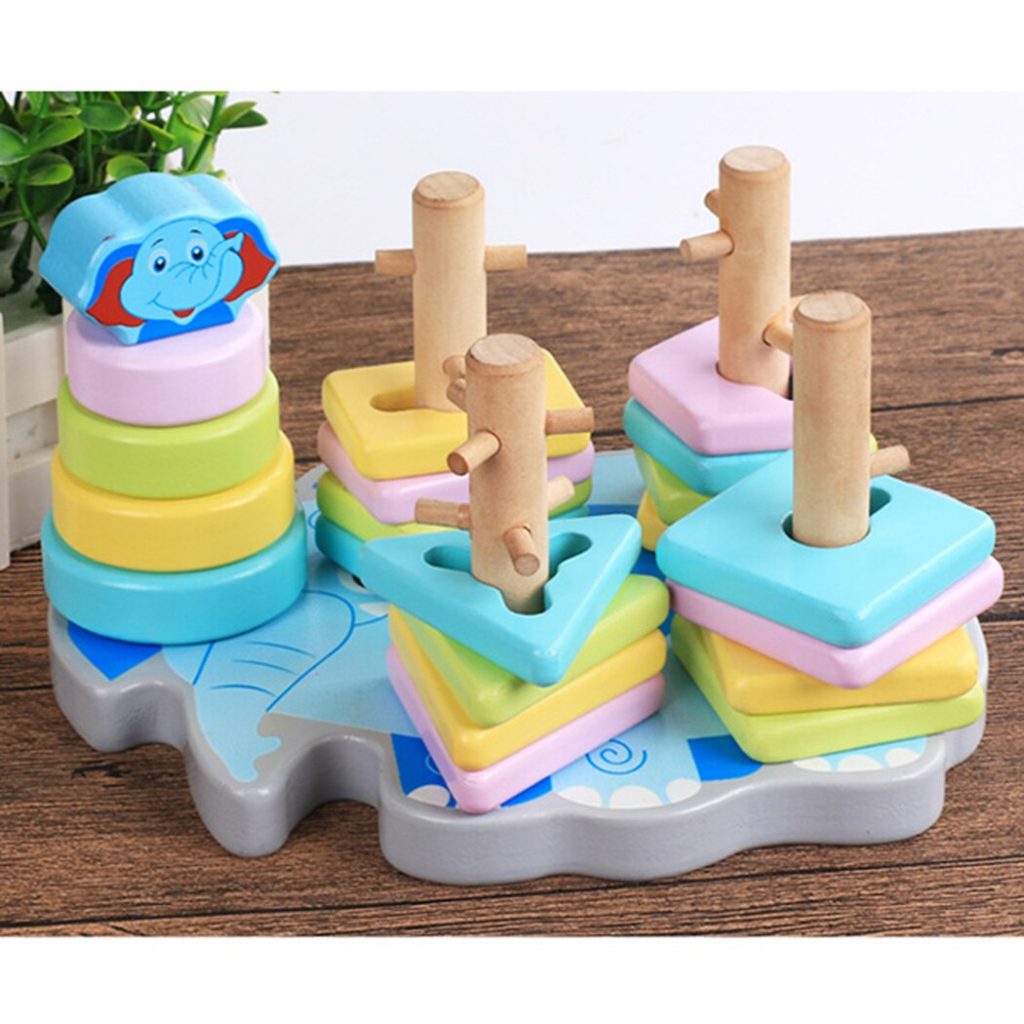 Five Column Shape Sorter and Stacker - Biblu box