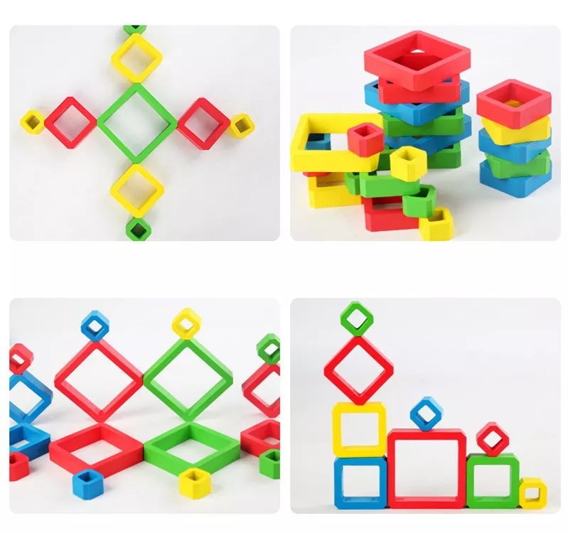 Wooden Frame Stacking Game - Biblu box
