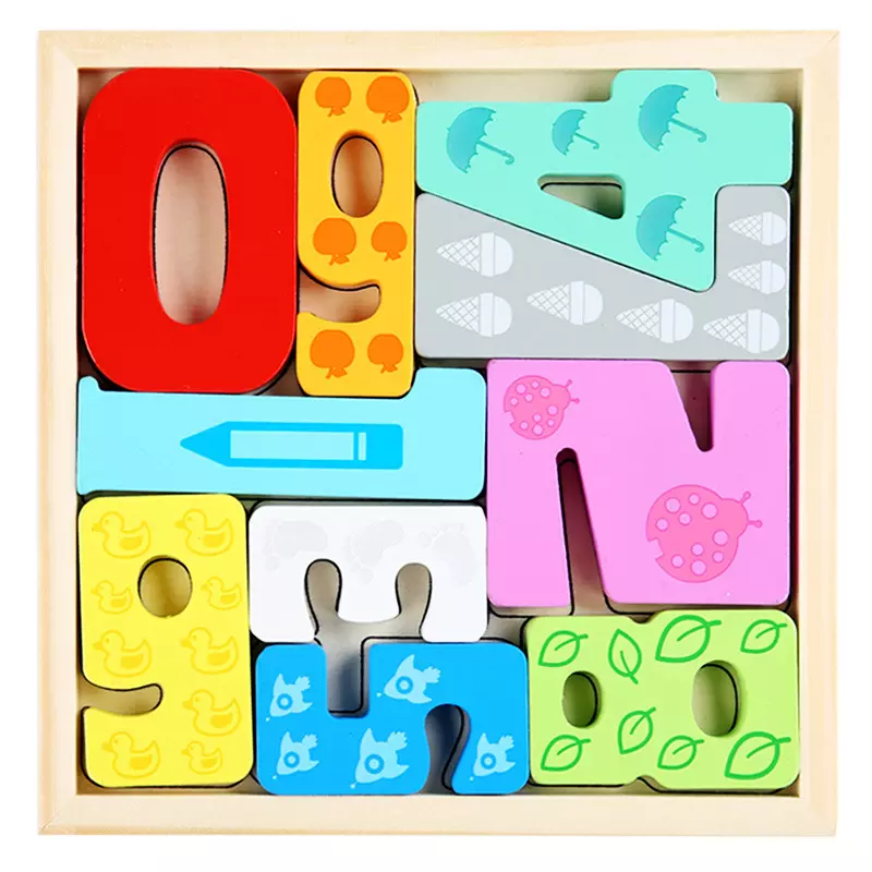 Wooden Numbers Tetris - Biblu box