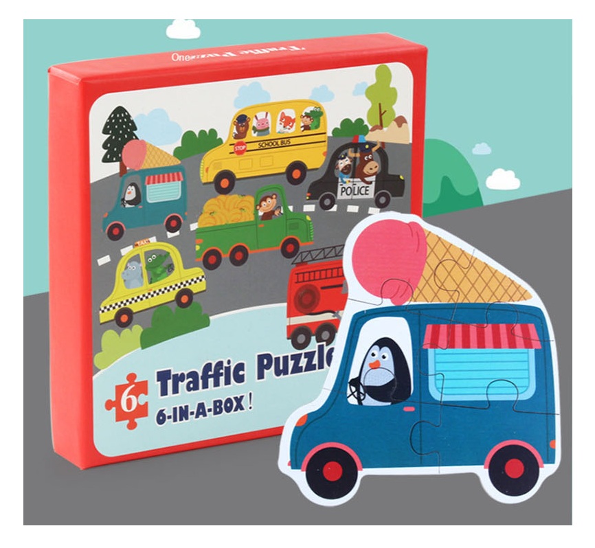 Six in One Traffic Puzzle - Biblu box
