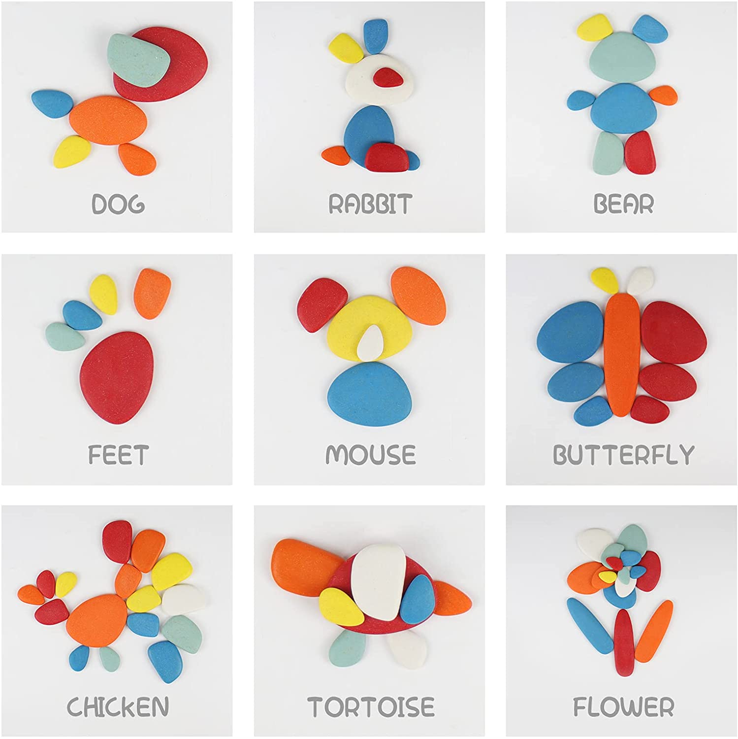 Fun Stone Rainbow Pebbles Game - Biblu box