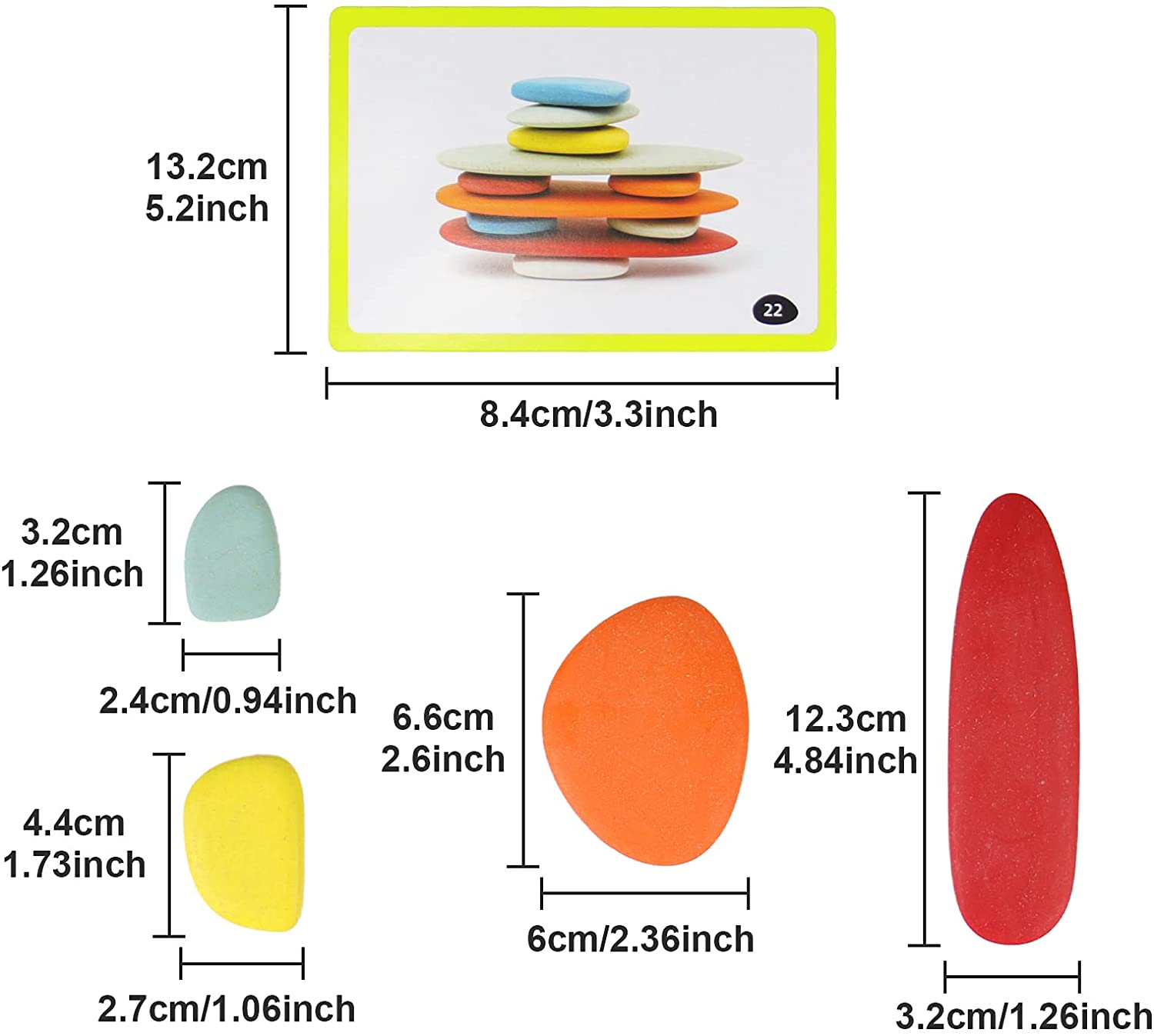 Fun Stone Rainbow Pebbles Game - Biblu box