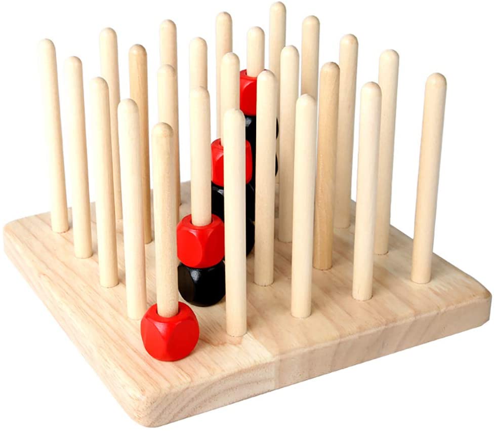 Wooden Gravity Four Game - Biblu box