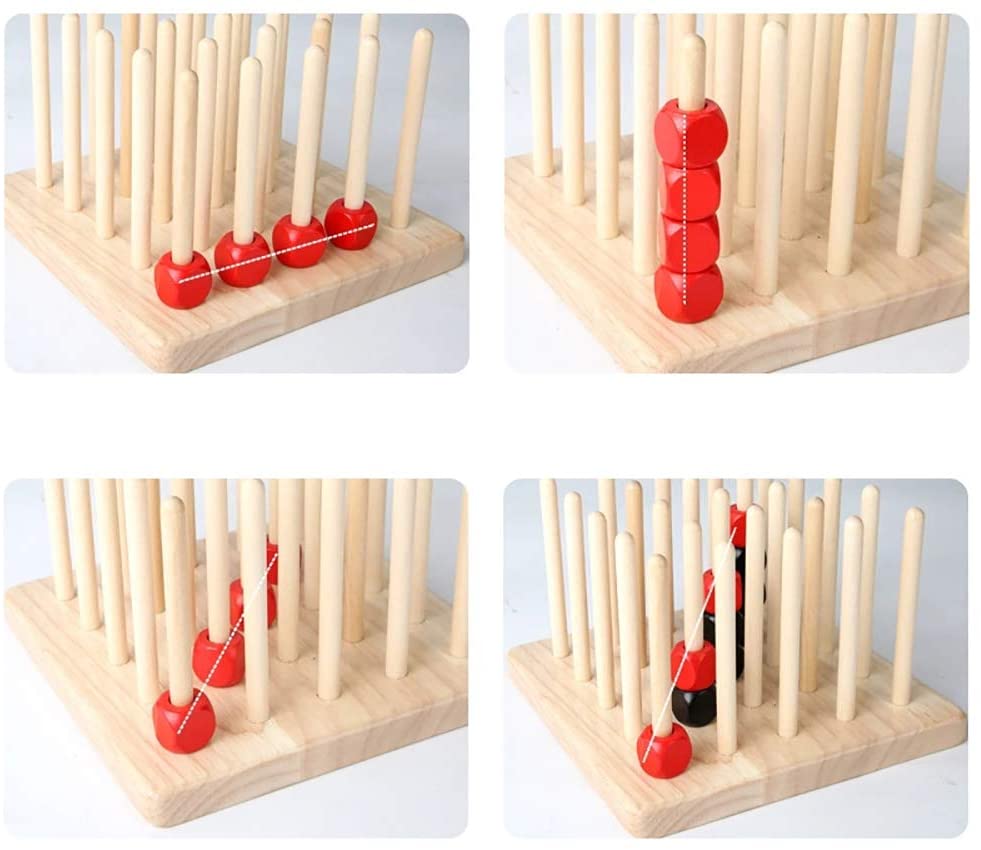 Wooden Gravity Four Game - Biblu box