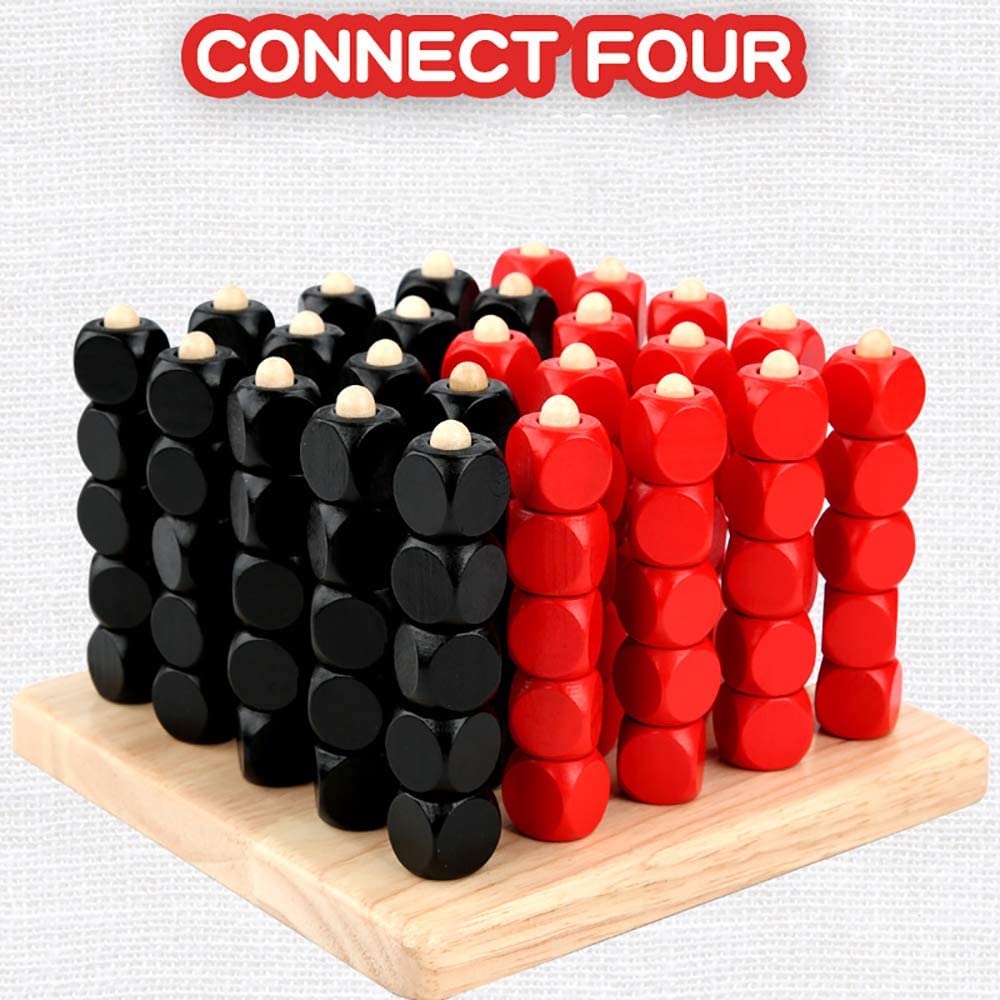 Wooden Gravity Four Game - Biblu box