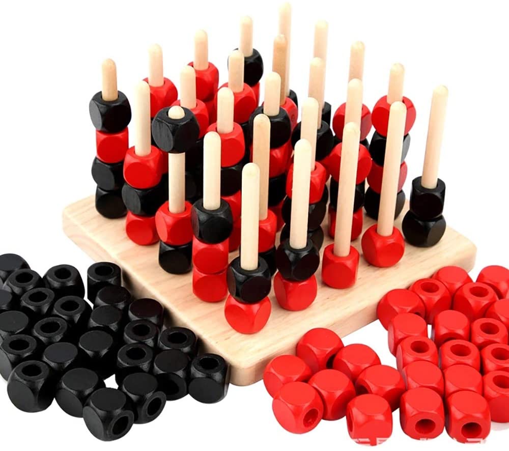 Wooden Gravity Four Game - Biblu box