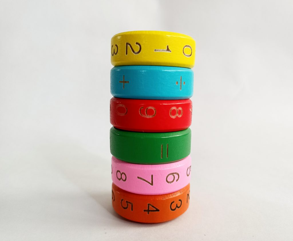 Wooden Arithmetic Cylinder Toy - Biblu box