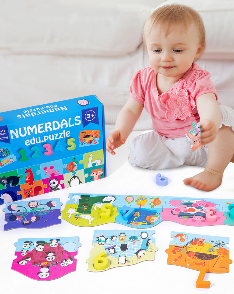 Wooden Numeral Puzzle - Biblu box