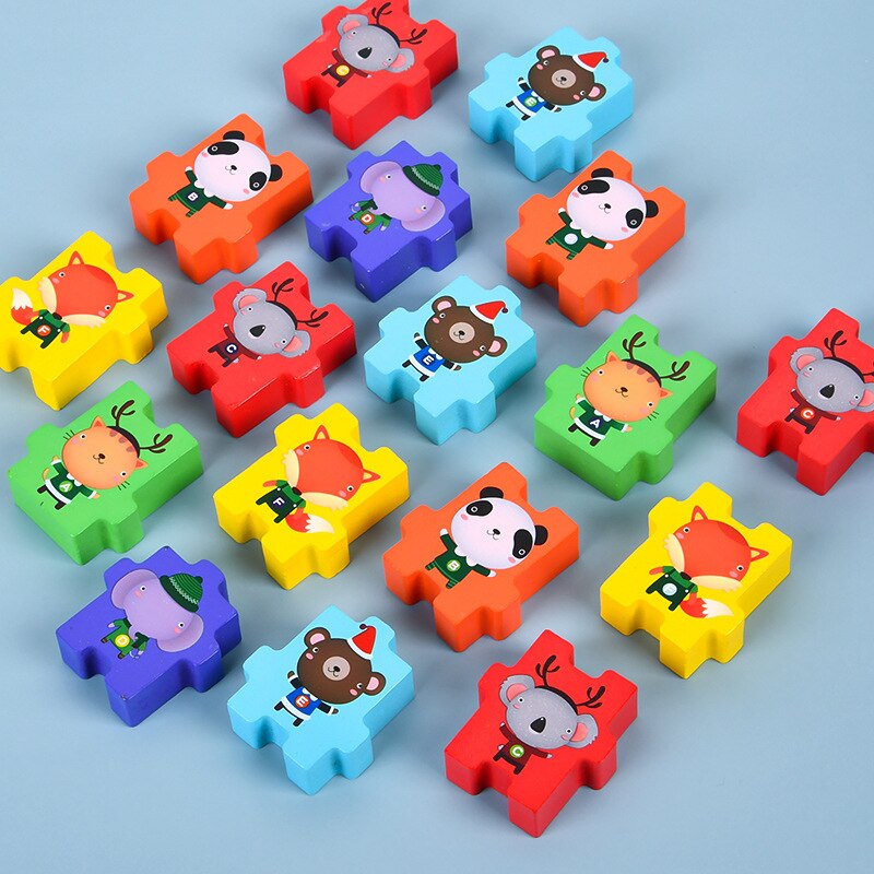 Wooden Animal Balance Jenga - Biblu box