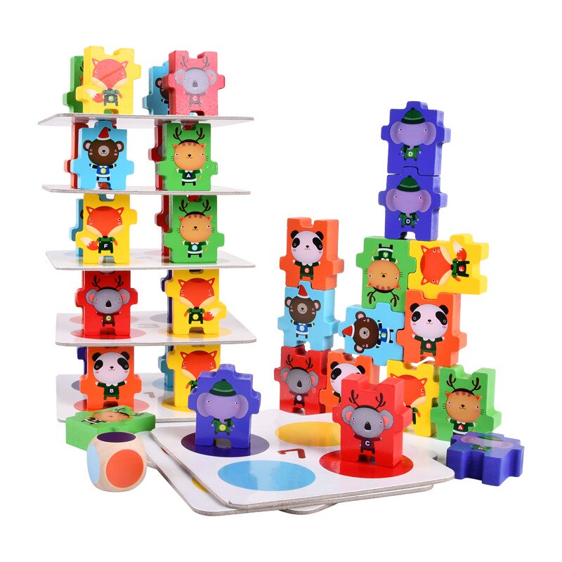 Wooden Animal Balance Jenga - Biblu box