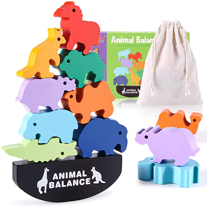 Wooden Animal Balance Game - Biblu box