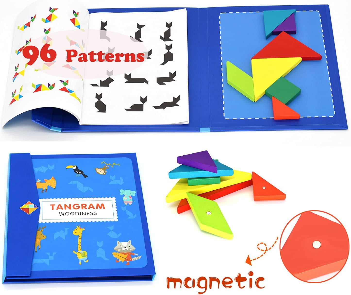 Magnetic Tangram Book - Biblu box