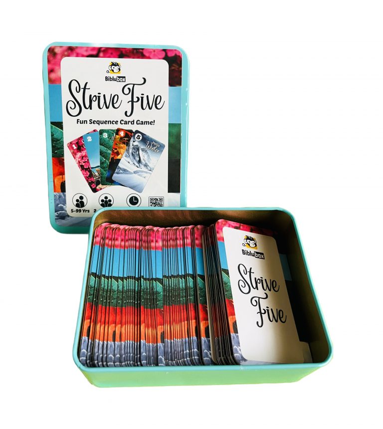 Strive Five Sequence Card Game - Biblu box