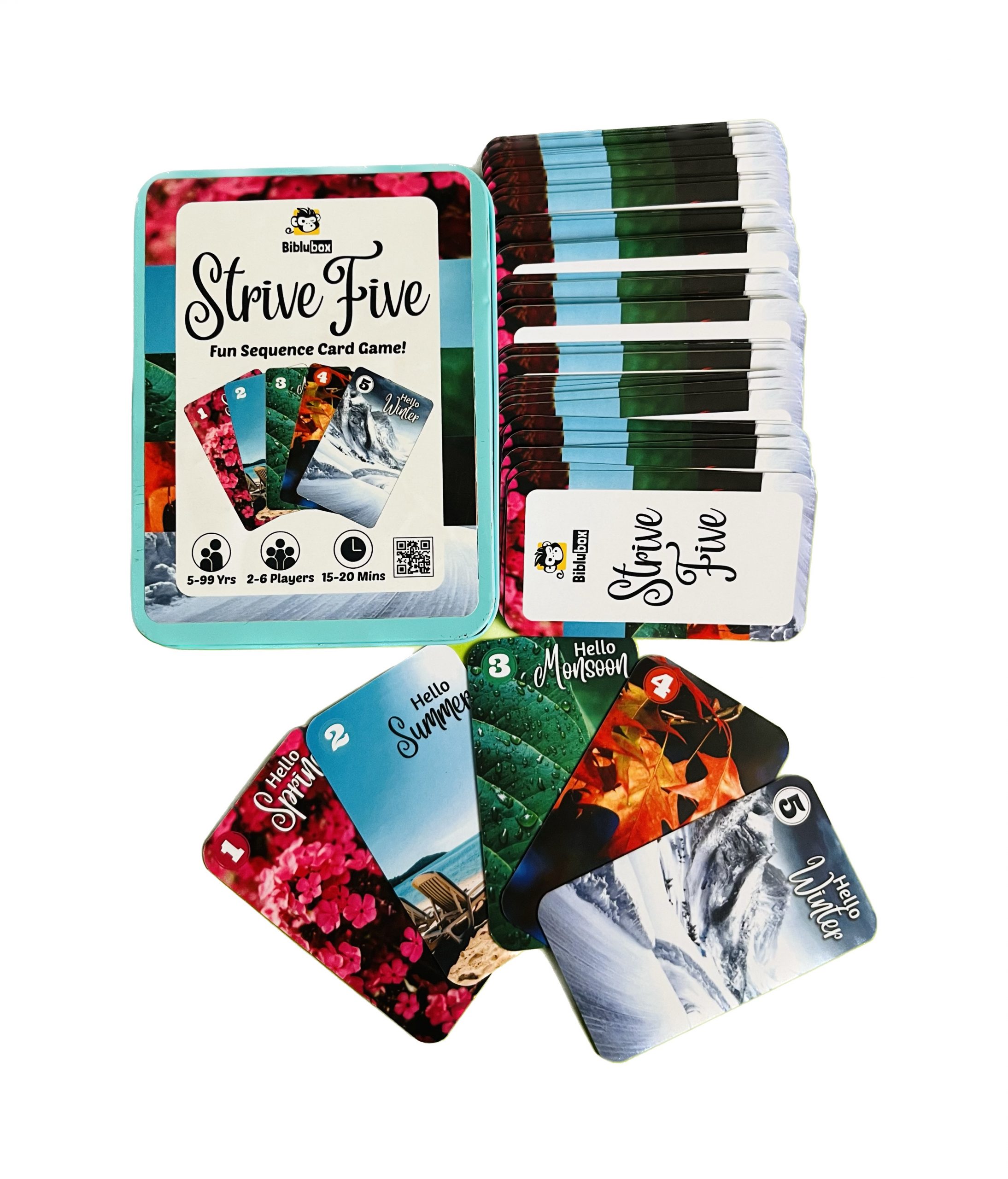 Strive Five Sequence Card Game - Biblu box