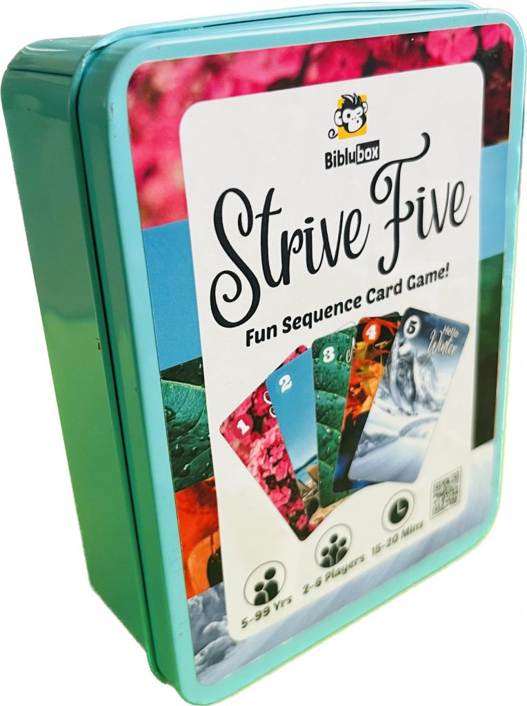 Strive Five Sequence Card Game - Biblu box