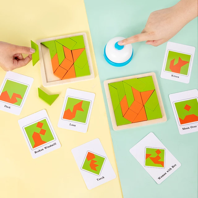 Wooden Tangram Battle - Biblu box