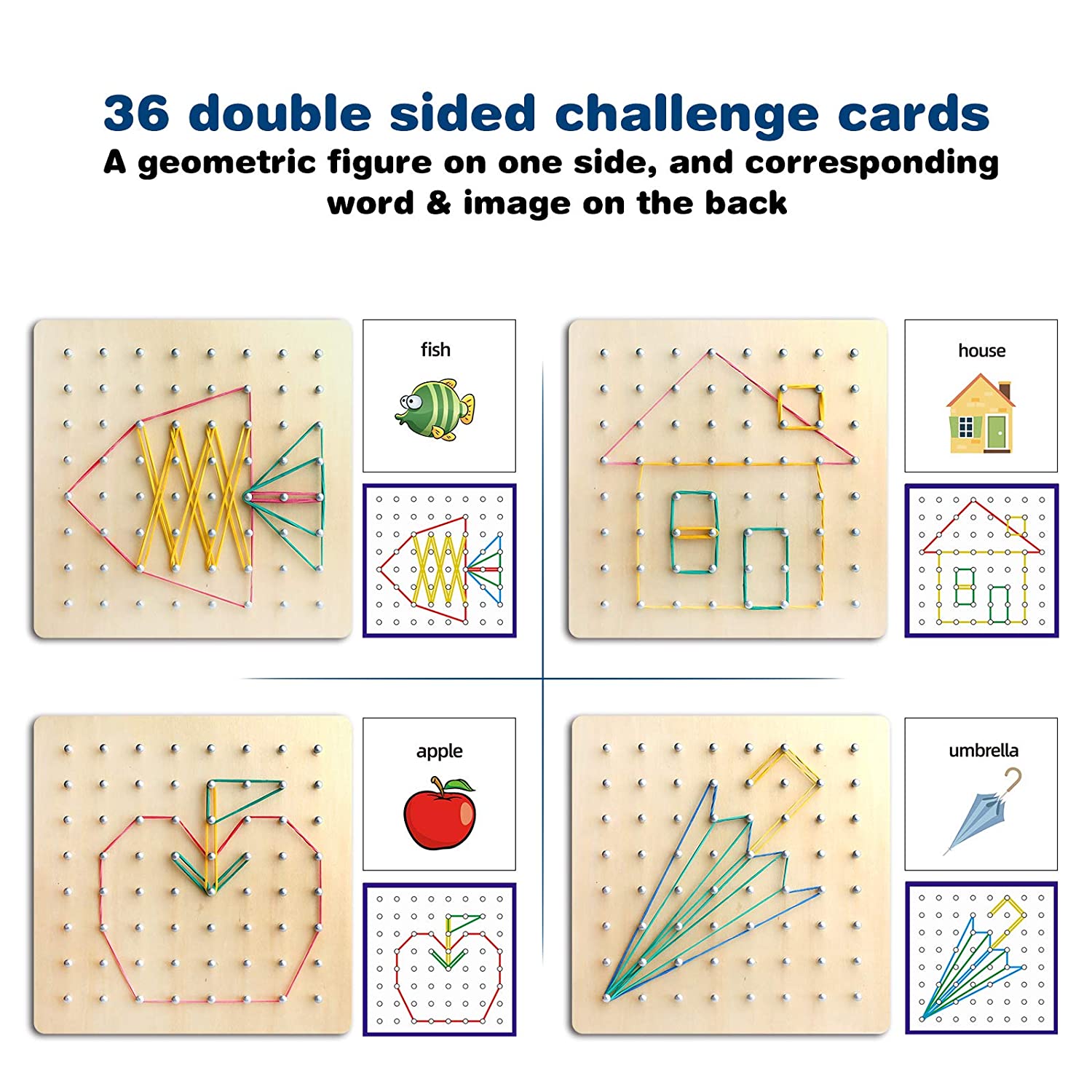 Wooden Geoboard - Biblu box