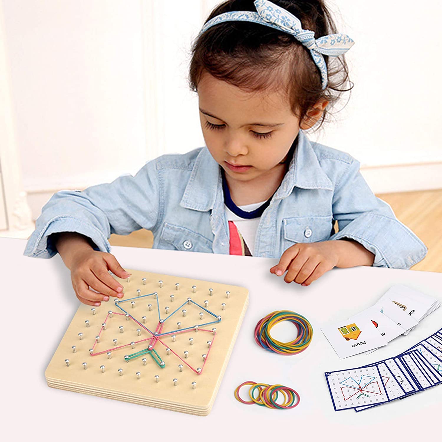 Wooden Geoboard - Biblu box