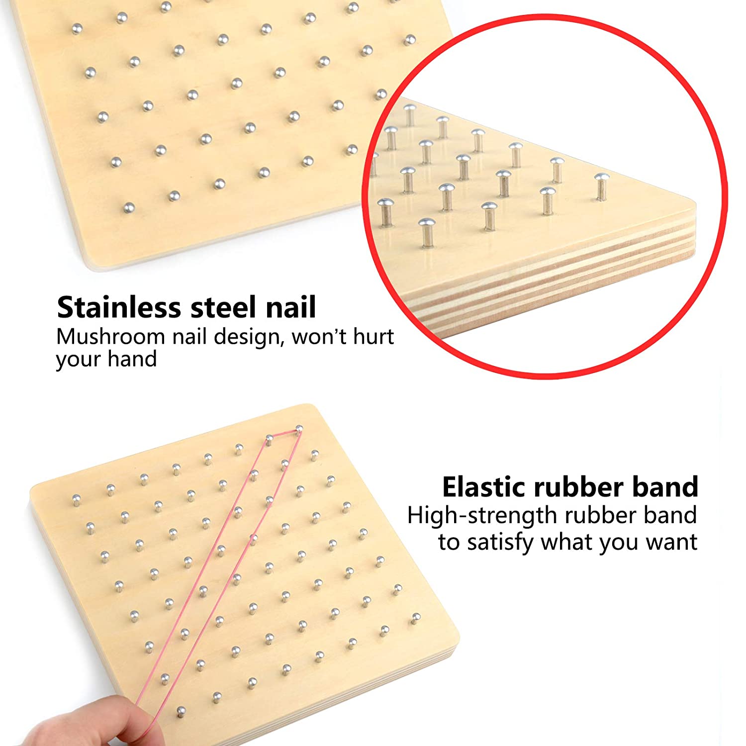 Wooden Geoboard - Biblu box