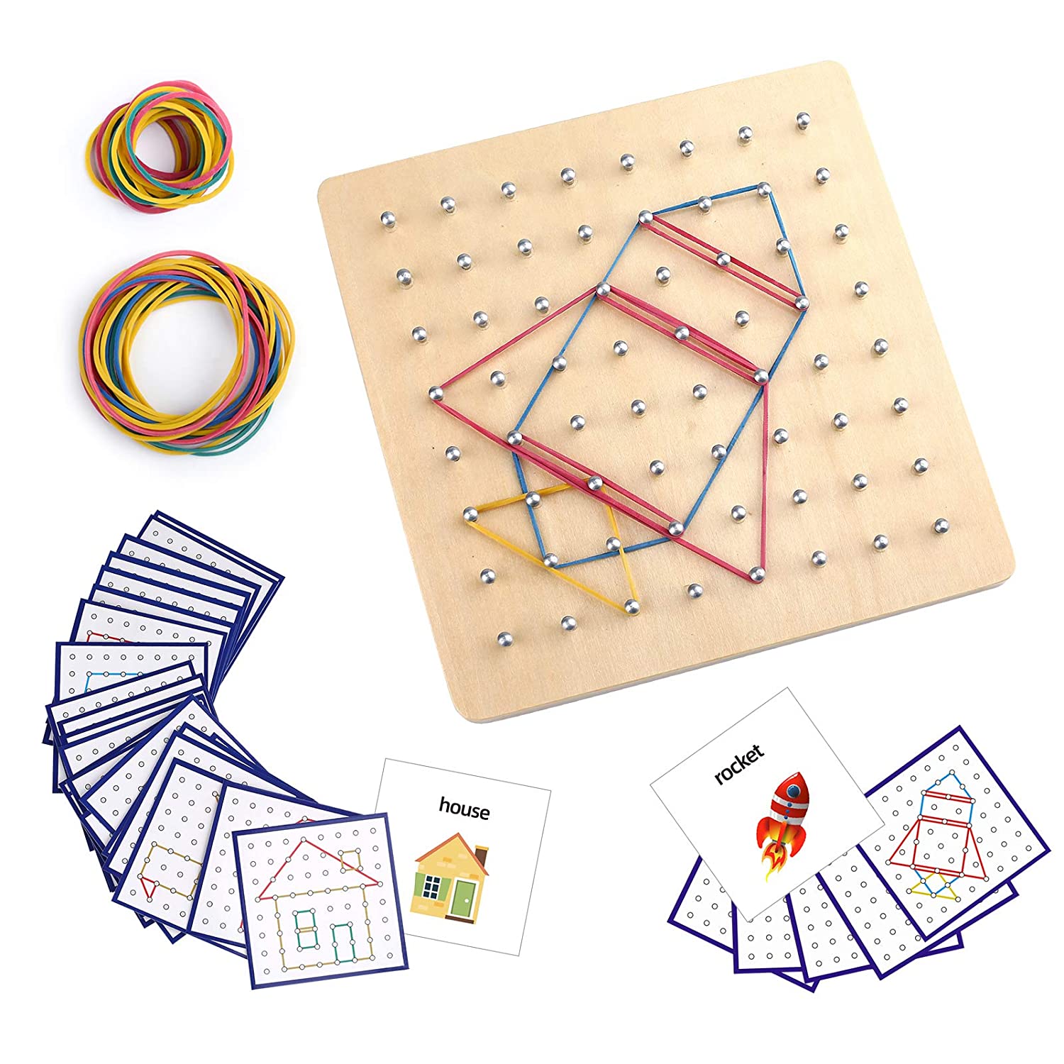 Wooden Geoboard - Biblu box
