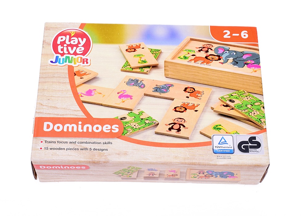 Wooden Animal Dominoes - Biblu box