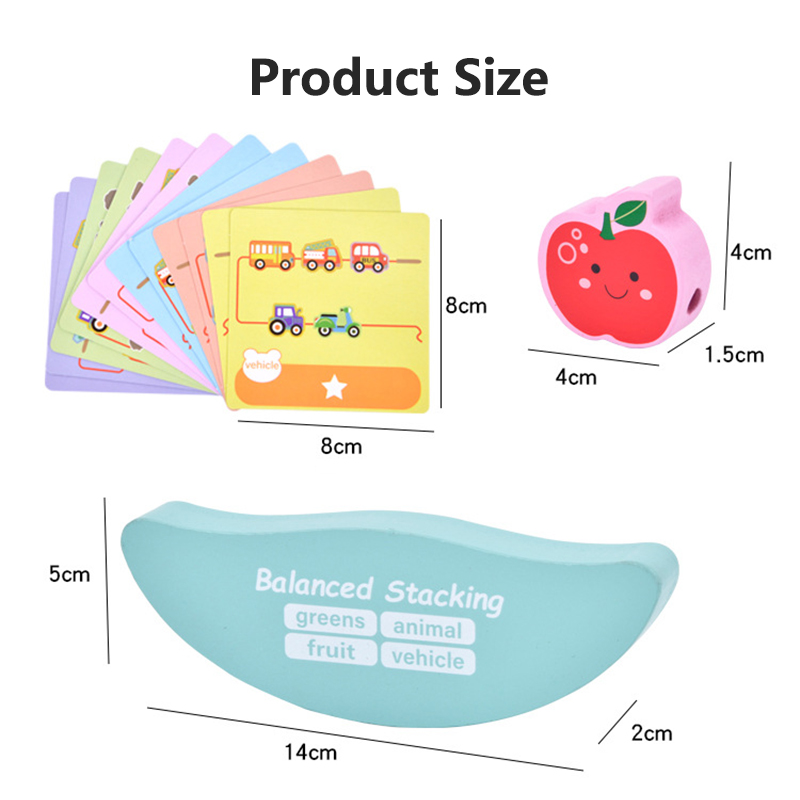 Wooden Animal Stacking Blocks - Biblu box