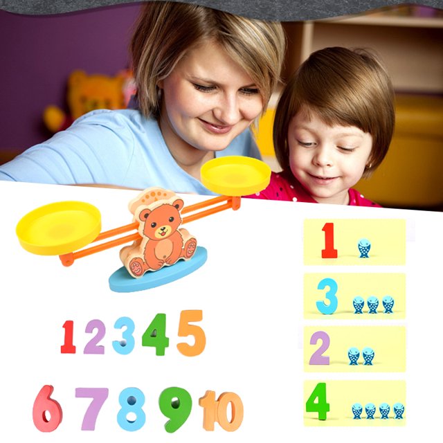 Wooden Bear Balancing Game - Biblu box