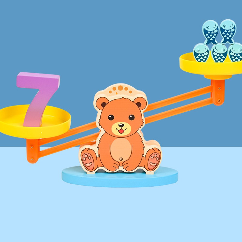 Wooden Bear Balancing Game - Biblu box