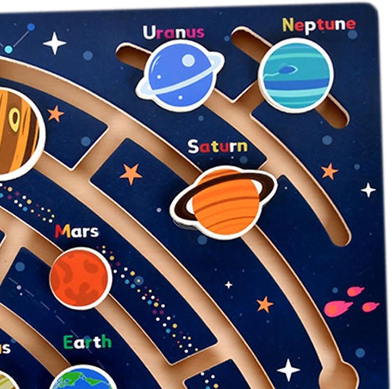Wooden Maze-Planet Theme - Biblu box