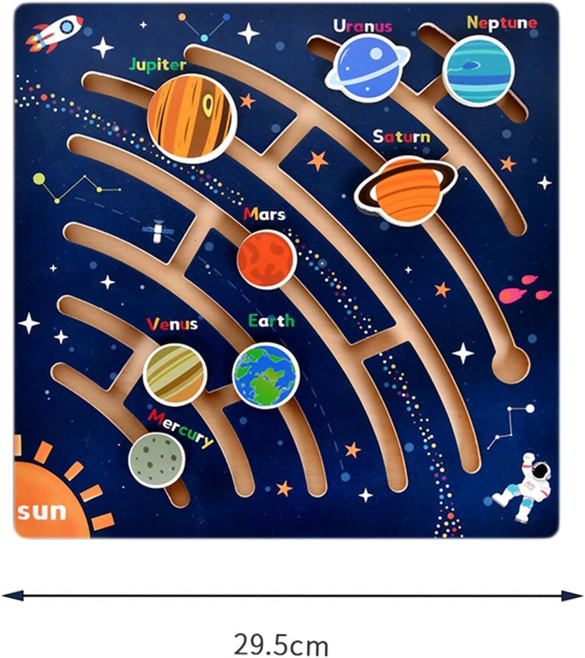 Wooden Maze-Planet Theme - Biblu box